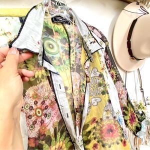 minkas | Tops | Stunning Sheer Patchwork Boho Duster Blouse W Resort ...